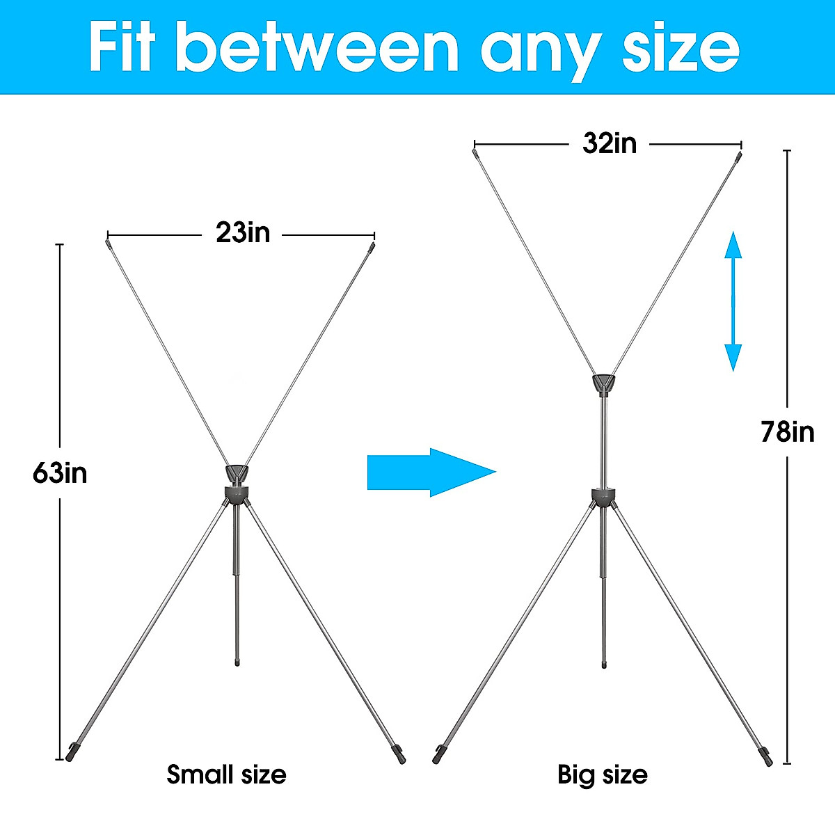 Adjustable Reinforced X Banner Stand, Fit Banner Size 23 x 63 to 32 x 78 Inches with Travel Bag