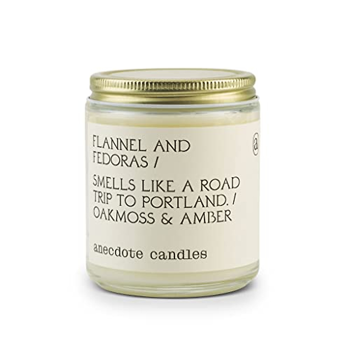 Anecdote Candles Glass Jar Candle - Flannel & Fedoras