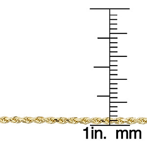 Kooljewelry 10k Yellow Gold Rope Chain Bracelet (1.8 mm, 7.5 inch)