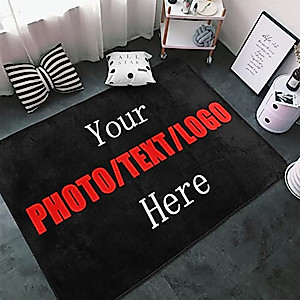 Custom Rug Add Your Photo Text Logo,Personalized Non-Slip Washable Carpet for Home Decoration Bedroom Kitchen Living Room Office,60''x39''
