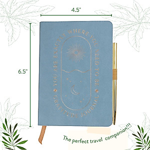 DesignWorks Ink Gratitude Journal with 196 Guided Pages for Daily Thoughts and Goals with Pen and Ribbon Marker | Undated Daily Mindfulness Journal, Teal and Gold Foil Where You Need to Be