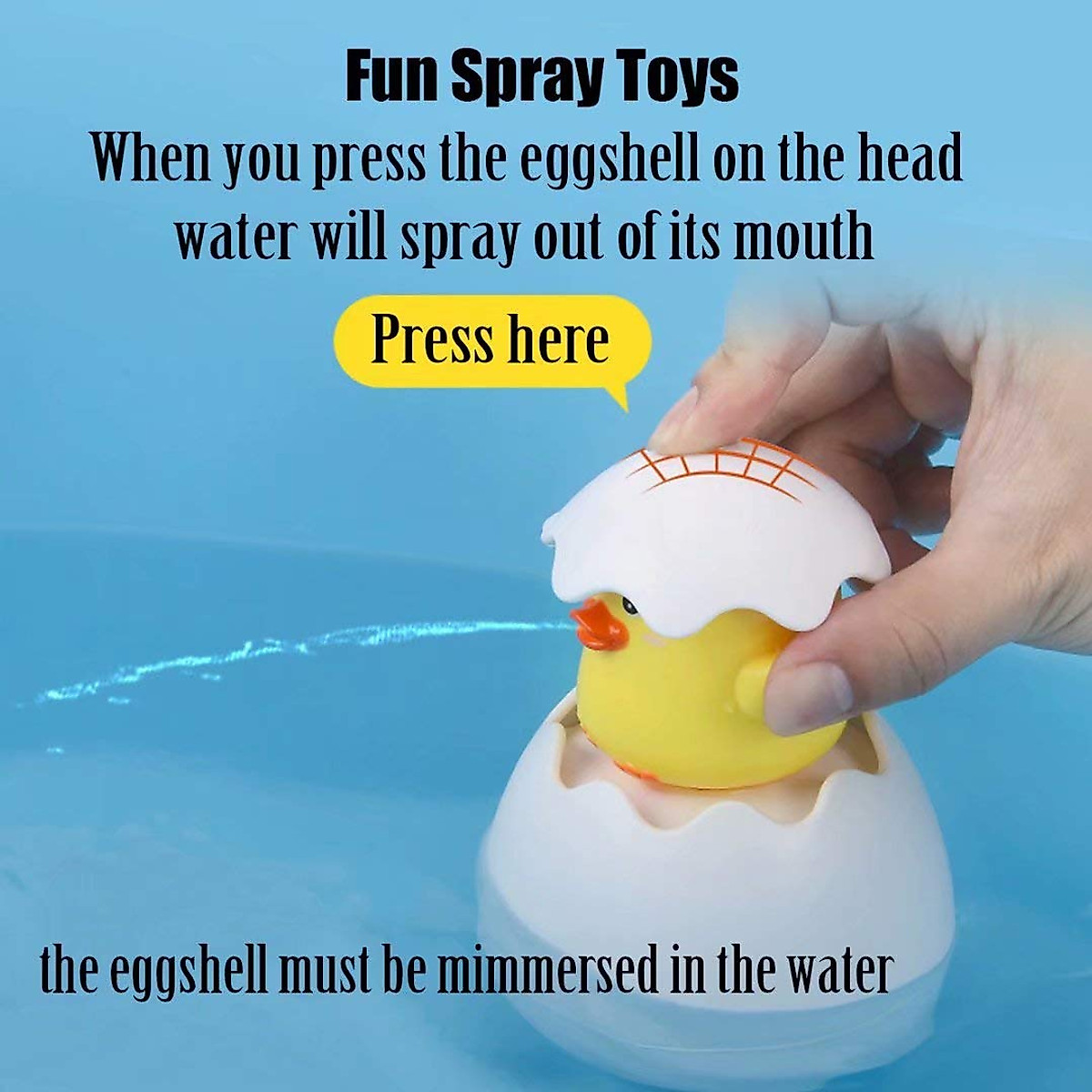 Baby Bath Toys Water Bathtub Pool Toys Fun Egg Hatching Easter Gifts for Toddlers (Yellow Duck)