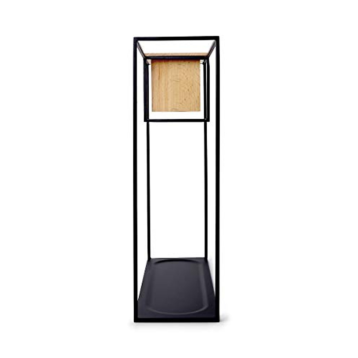 Umbra Cubist Floating Shelf with Built-In Succulent Planter – Modern Wall Décor and Geometric Display Shelf for Books, Candles, Mementos, Photos, Indoor Plants and More! | Large, Black