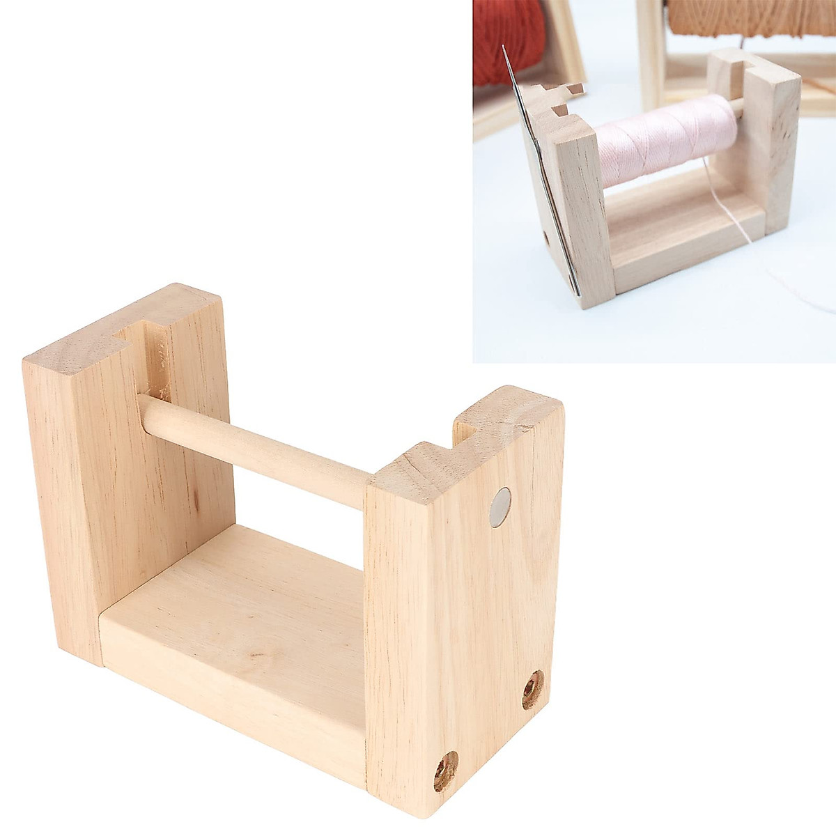 Crochet Yarn Holder, Solidwood Yarn Ball Holder Widely Used Easy Assembly Rotatable for Knitting