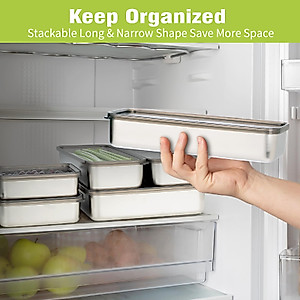 Ronanemon Deli Meat and Cheese Storage Container for Refrigerator, 304 Stainless Steel Airtight Bacon Storage Container,Kitchen Storage Containers Set for Home, Travel, Work, Party, Leftovers (4)