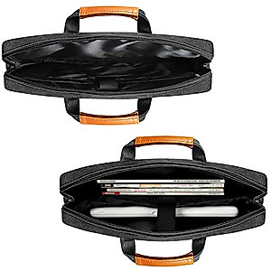 DOMISO 14 Inch Multi-Functional Laptop Sleeve Business Briefcase Waterproof Messenger Shoulder Bag for 14" Laptops/Chromebook/Ultrabook/Apple/Lenovo/HP/Dell/ASUS/Acer, Black