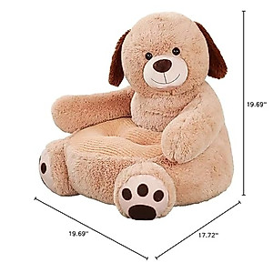 Gralara Kids Plush Cartoons Small Sofa Chair Size 19x19x17.7inch for Home Multiple Purposes Premium Materials Learning Sitting Nurseries Decoration, Dog