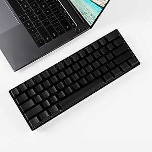 YMDK Blank Thick PBT OEM Profile 61 ANSI Keycaps for MX Switches Mechanical Keyboard (Black)(Only Keycap)