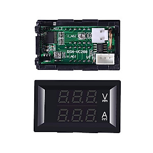 ACEIRMC 2pcs 0.28" LED Voltmeter Ammeter, Red and Blue Digital Multimeter Display Voltage Current Tester,DC 0-100V 10A Detector Voltage Current Meter Panel Amp Volt Gauge (2pcs)