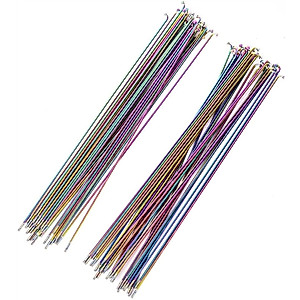 QIYUANMENGYI Bicycle Spokes Bike Spokes Bicycle Spoke Wire Vacuum Pating 26 27.5 29 Inch Mountain/Road Bike 304 Stainless Steel 14G 259/261/271/273/291/293MM Spokes for Bikes (Color : 263mm)