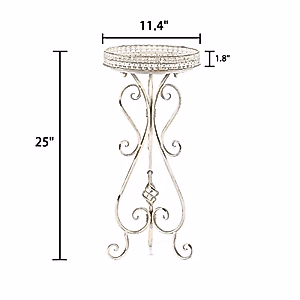 ANGIEHAIE CYOIDAI SMQLJXC 2Pcs 25 Inch Metal Tall Plant Stand,Wrought Iron Plant Stand ,heavy duty pot stand,for Indoor and Outdoor,Patio, Lawn & Garden (White)