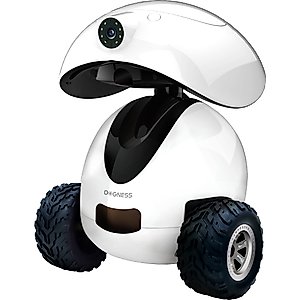 DOGNESS Pet Robot Camera-Monitor Your Pet Remotely with HD Video, Two-Way Audio, Night Vision, for Dogs and Cats via APP (White)