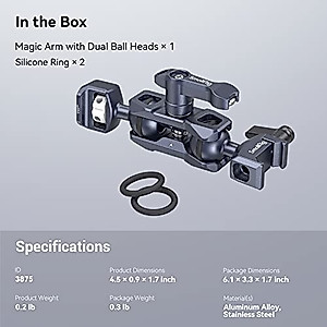 SmallRig Articulating Magic Arm with NATO Clamp and 1/4"-20 Screw (with Retractable Pins), 360 Degree Rotation, Max Load of 12 Ib Magic Arm for Field Monitor, Camera and Lights 3875