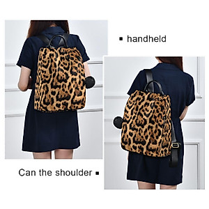 Sletend Cute Backpack for Women Leopard Print Casual Daypack Backpacks with Side Pocket Women’s Travel Backpack