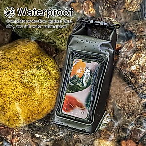 HUGSEE 2L Waterproof Dry Bag Backpack with Integrated Clear Phone Pouch for Outdoor Activities, Black