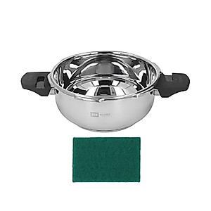 Vbestlife Pressure Cooker, 1.8L Dual Handle 80 KPA 304Stainless Steel Mini Pressure Cooker with Auto Pressure Detection, Kitchen Pressure Cooker for All Hob Types