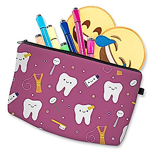 MRSP Cosmetic Bag Makeup bags for women,Small makeup pouch Travel bags for toiletries waterproof (Teeth)