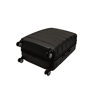 Rockland Melbourne Hardside Expandable Spinner Wheel Luggage, Black, Checked-Large 28-Inch