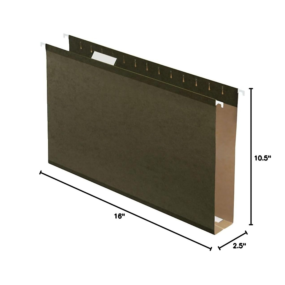 Pendaflex Extra Capacity Reinforced Hanging File Folders, 2", Legal Size, Standard Green, 1/5 Cut, 25/BX (4153x2)
