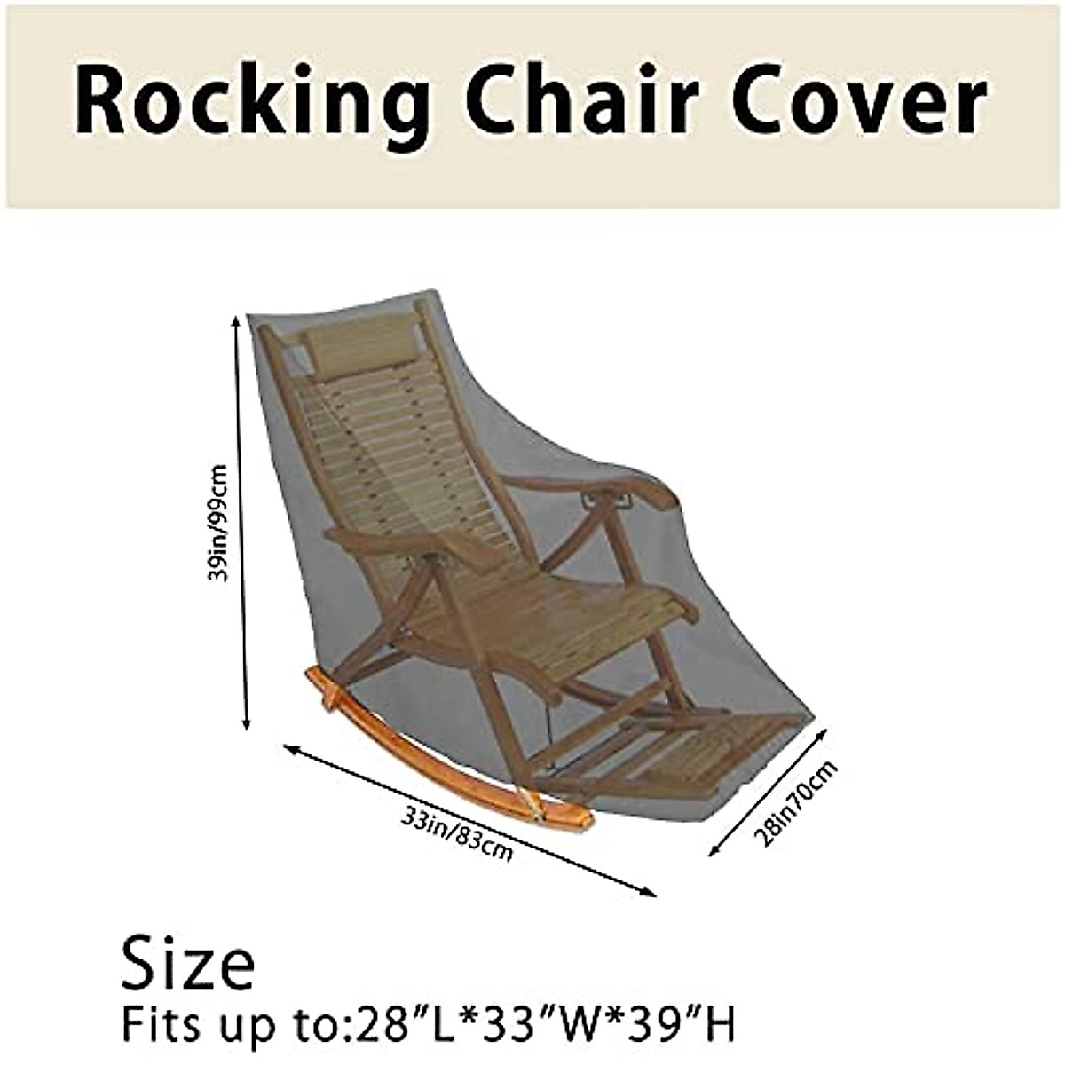 Garden Rocking Chair Cover Home Cover Rest Seat Cover Waterproof Oxford Cloth Heavy Duty Balcony Recliner Garden Chair Cover Outdoor Furniture Protective Cover