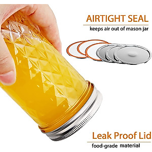 SKERYBD 100-Count Canning Lids, Wide Mouth Mason Jars Lids for Ball/Kerr Jar, Large Mouth and Split-Type (Only Lids)