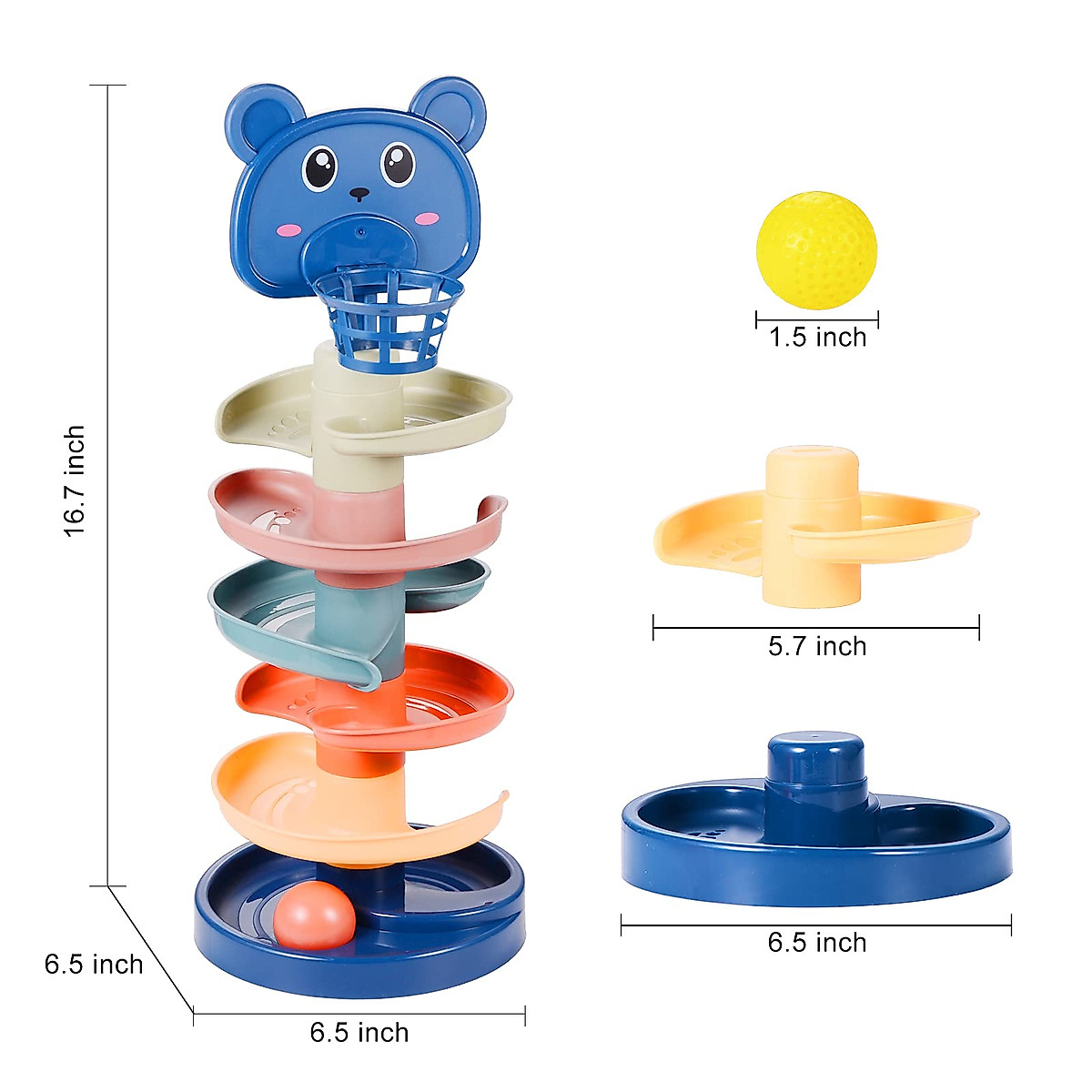 Beestech Ball Tower for Toddlers, Ball Drop and Roll Tower, Educational Development Toys for 2, 3, 4 Years Old Boys, Girls, Toddler Activities with 6 Balls