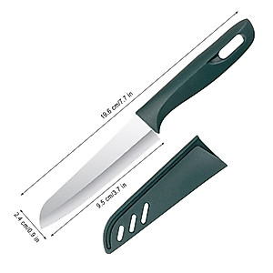 Paring Knife, New Sharp and Long Lasting Fruit Knife with Protective Cover, Exquisite dark green look, Suitable for Most Types of Vegetables, Fruits and Meat (10 Pieces)