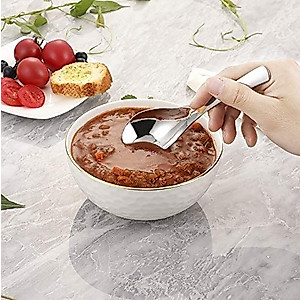 12-Piece Thick Heavy-weight Soup Spoons, Stainless Steel Soup Spoons