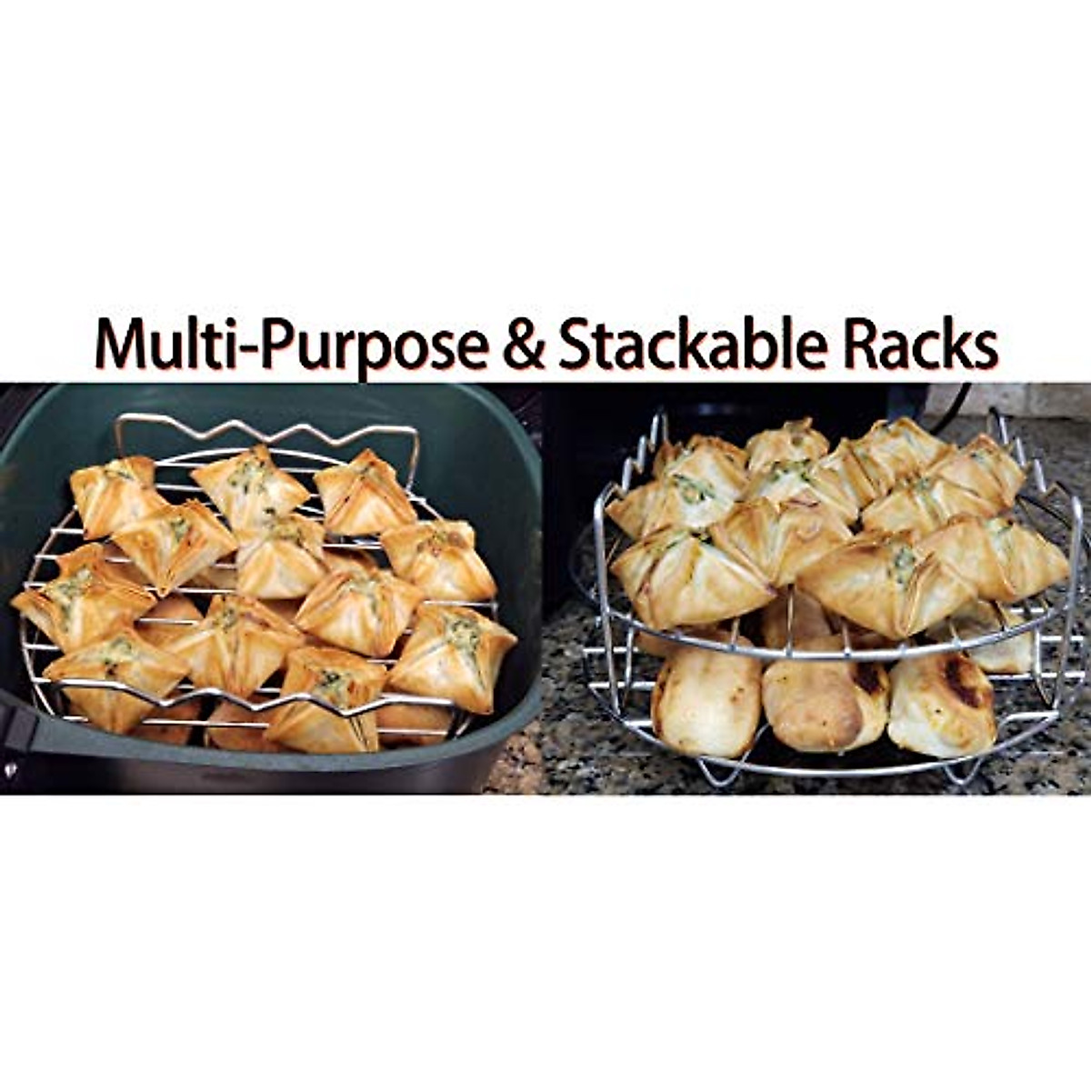 LOUISE STURHLING 8 PCS Healthy Ceramic Air Fryer XL Accessories Set, BPA-Free & Teflon-Free, Dishwasher Safe, Compatible with All 3.7 – 6.0 Qt air fryers & Pressure Cookers