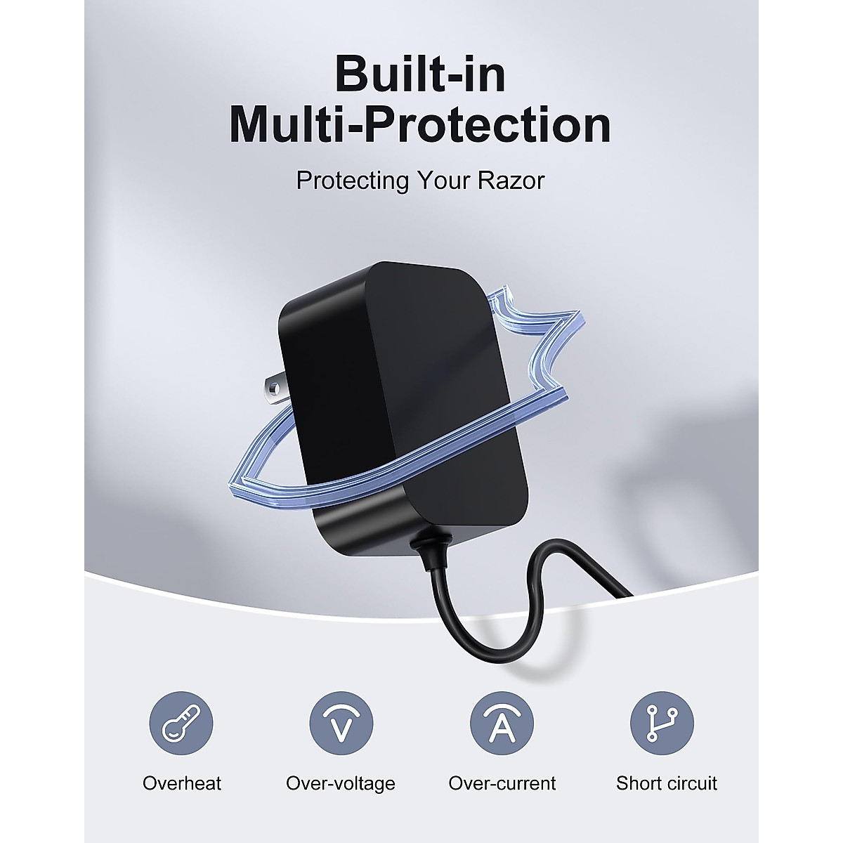 VHBW 4.3V Charger for Philips Norelco OneBlade QP2520 Compatible with Philips QP2520 QP2620 QP2510 QP2721 MG3730 MG3720 MG3710 MG3740 Electric Beard Razor Charger Cord