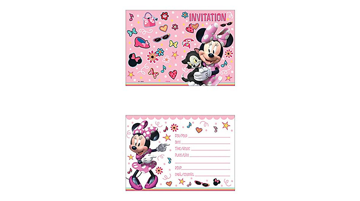 Minnie Mouse Birthday Party Supplies Bundle – Invitations & Envelopes