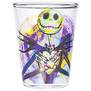 Silver Buffalo Disney Nightmare Before Christmas Splatter Characters 4pc Mini Glass Set, 1.5 Ounces