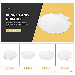 Cabilock Shell Trinket Tray Ornament Tray Clam Shell Jewelry Dish Ceramic Jewelry Tray Ceramic Ring Holder Bracelet Holder Earring Holder Engagement Trinket Tray Dining Room Table Decor