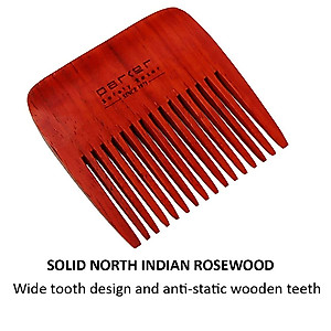 Parker's Premium Rosewood Wide Tooth Beard Comb with Jute Pouch