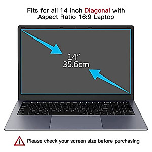2 Pcs 14 Inch Laptop Anti Blue Light Screen Protector, Eye Protection Blue Light Blocking & Anti Glare Filter Film for 14" with 16:9 Aspect Ratio Laptop