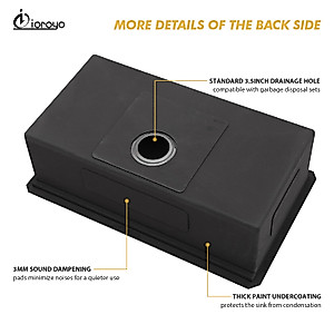 30 Undermount Kitchen Sink - IOROYO 30x19 inch Kitchen Sink Undermount Ledge Workstation Stainless Steel 16 Gauge Single Bowl Kitchen Sinks Basin