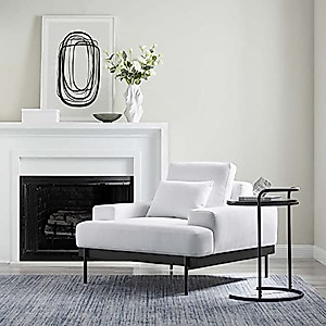 Modway Proximity Modern Fabric Upholstered Accent Armchair in White