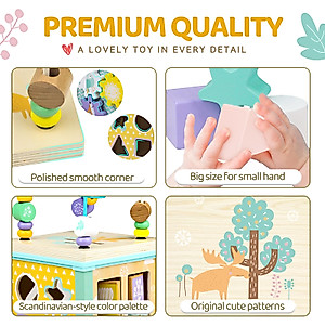 Busy Board for Toddlers Montessori Sensory Board Travel Toys Airplane Activities Road Trip Toys Learning Educational Activity Board Gift for Babies Boy & Girl