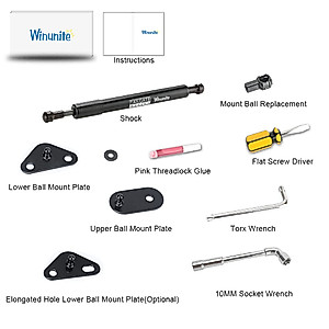 Winunite Compatible with 2015-2024 F150 Tailgate Assist Shock Truck Lift Assist Fits for Truck Tailgate Accessories Soft Open Easy Down(All Tools Provided)