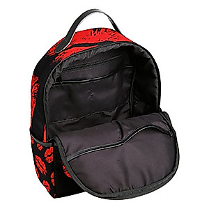 La Random Red Lips Prints Custom Backpack Multi-Pocket School Bag Large Capacity Travel Daypack
