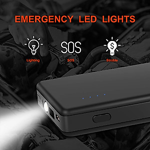 GOLDBAT 700A Peak 12V 8000mAh Car Jump Starter (Up to 4.0L Gas or 2.0L Diesel Engine) Portable Power Pack Auto Battery Booster with LED Light Gift Box Packaging (Black)