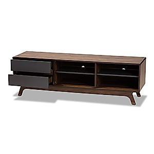 Baxton Studio TV Stands, Grey/Walnut