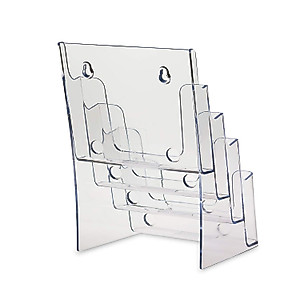 Dazzling Displays Clear Acrylic 4-Tier Brochure Holder for 6"W x 9"H - Half-Page Material (1)