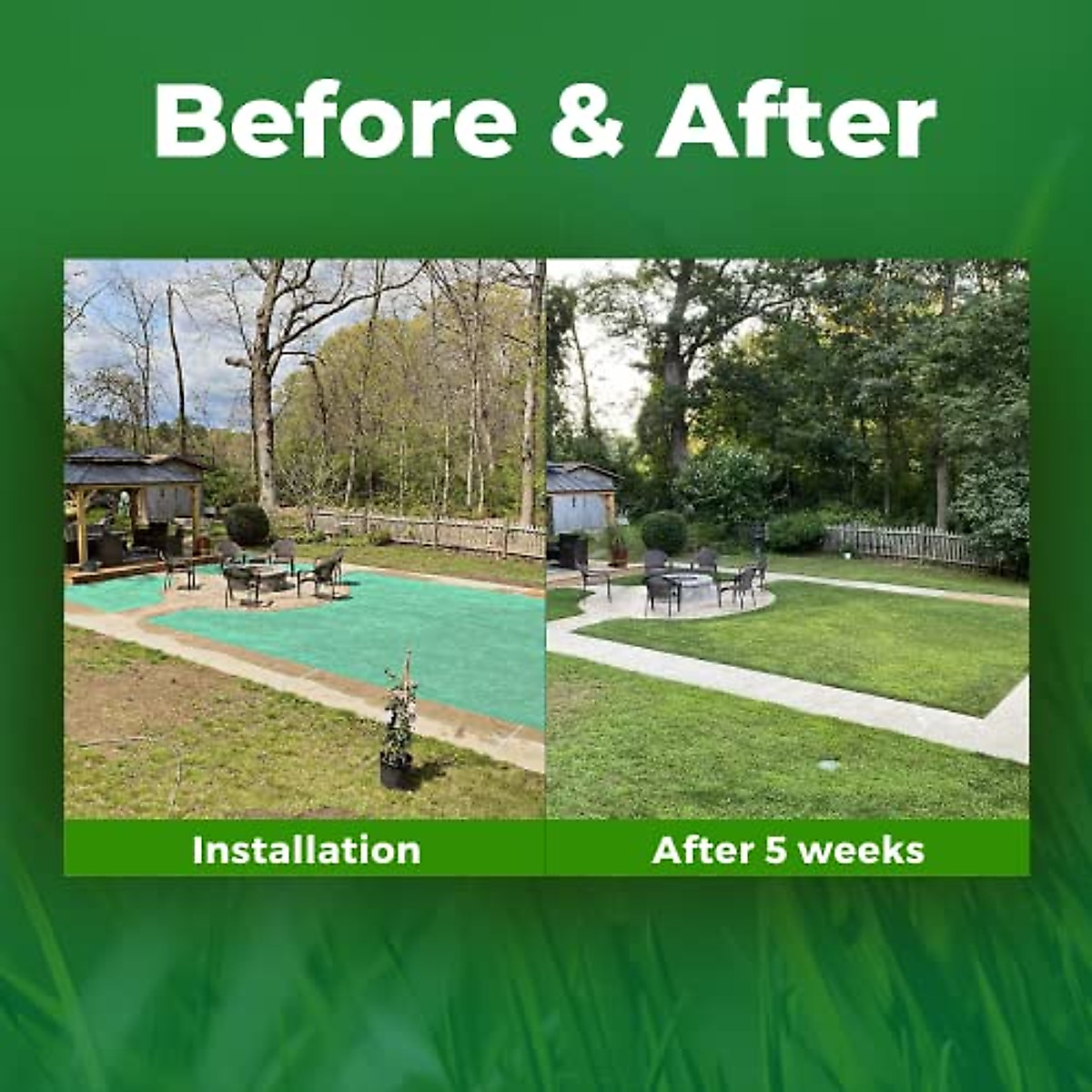 Grotrax Biodegradable Grass Seed Mat - 50 SQFT Bermuda Rye - Grass Seed and Fertilizer for Lawns, Dog Patches & Shade - Just Roll, Water & Grow - No Fake or Artificial Grass
