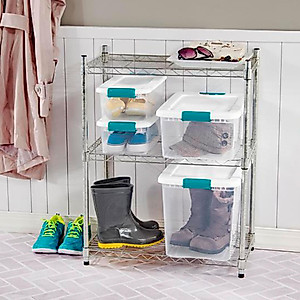 Sterilite 12 Sets of 15-Quart & 6 Sets of 25-Quart Heavy-Duty Stackable Clear Latch Lid Storage Container Tote for Home Organization