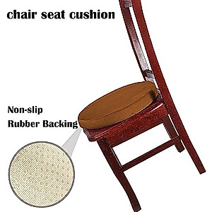 Big Hippo Chair Cushions Round Memory Foam Seat Cushion Non Slip Rubber Back Thicken Seat Cushion Soft Chair Pads for Home Office Brown (16" X 16")