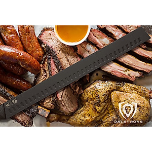 Dalstrong Slicing Knife - 14 inch - Shadow Black Series - Black Titanium Nitride Coated - High Carbon - 7CR17MOV-X Vacuum Treated Steel Carving Knife - Sheath - Kitchen Knife Slicer - NSF Certified