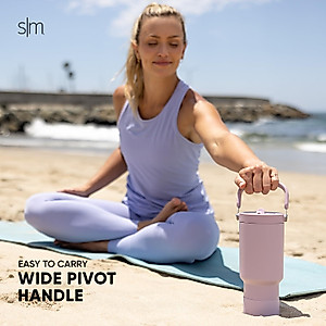 Simple Modern Trek Pivot | 30oz Flip Straw Tumbler with Handle | Water Bottle & Boot | Interchangeable Straw & Chug Lids | Insulated Stainless Steel Jug | Gym Sports Outdoors | Supersonic Blue