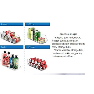 Clear Soda Can Organizer for Fridge, Kitchen, Pantry, Cabinets, Countertop Beverage Holder Set of 1