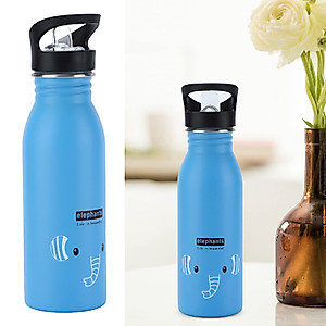 Fdit 500ml Stainless Steel Sport Water Bottle Thermo Mug Vacuum Insulated Water Bottle with Sucking Mouth Metal Canteen Water Bottle with Straw Lid(#1)